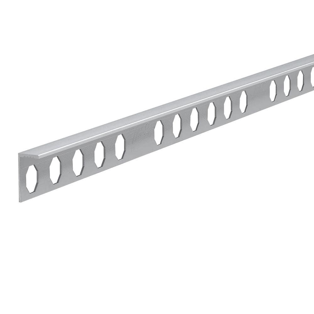 EMAC Novosuelo Matt Silver 3/16 in. x 98-1/2 in. Aluminum Tile Edging ...