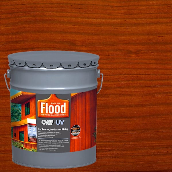 Flood 5 gal. Redwood Transparent CWF-UV Penetrating Exterior Wood Stain ...