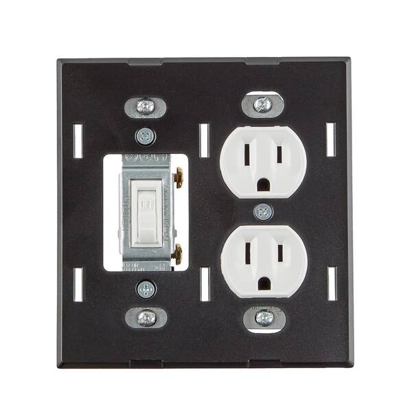 Hampton Bay Maple Hill Black 2-Gang 1-Toggle / 1-Duplex Plastic Wall ...