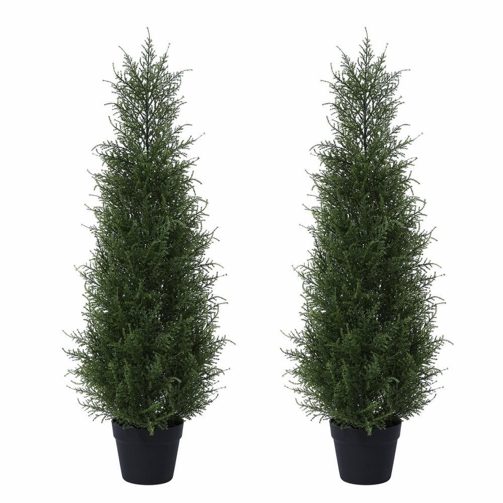 DR.Planzen 3 ft. Artificial Christmas Cedar Topiary Tree,Pre-Potted Plants for Indoor Outdoor ...