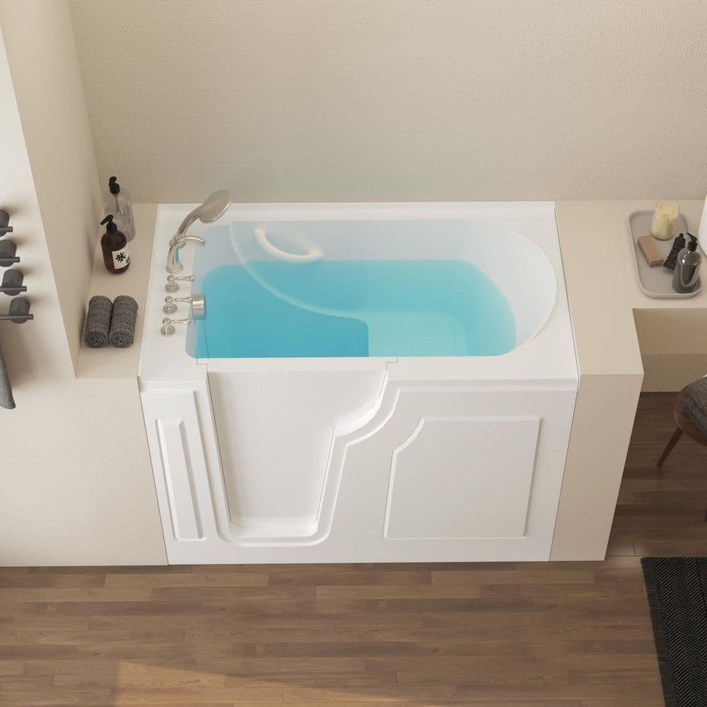 WELLFOR 56 in. x 33 in. Walk-in Bathtub Left-Side Door Opening Left ...