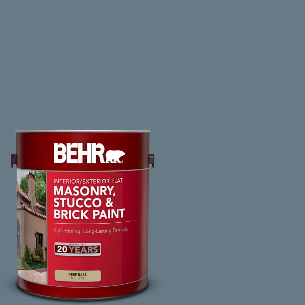 BEHR 1 gal. #N490-5 Charcoal Blue Flat Interior/Exterior Masonry ... BEHR 1 gal. #N490-5 Charcoal Blue Flat Interior/Exterior Masonry ...