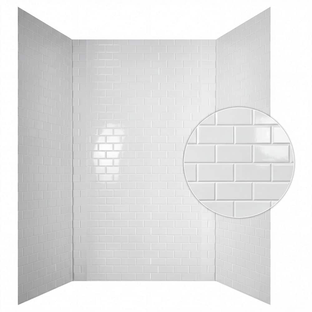 FROM PLAIN TO BEAUTIFUL IN HOURS Subway Tile 60 in. W x 96 in. H x 42 ...