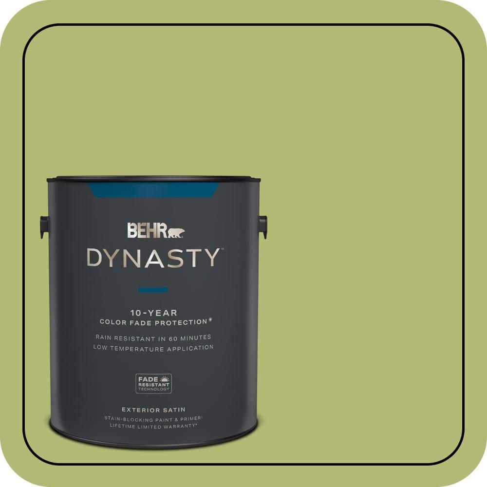 BEHR DYNASTY 1 gal. #410D-4 Asparagus Satin Enamel Exterior Stain ...