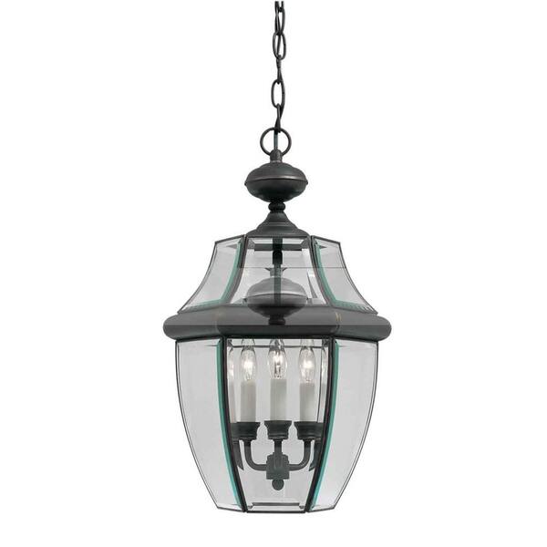 FORTE LIGHTING INC 3-Light Outdoor Royal Bronze Pendant with Clear ...