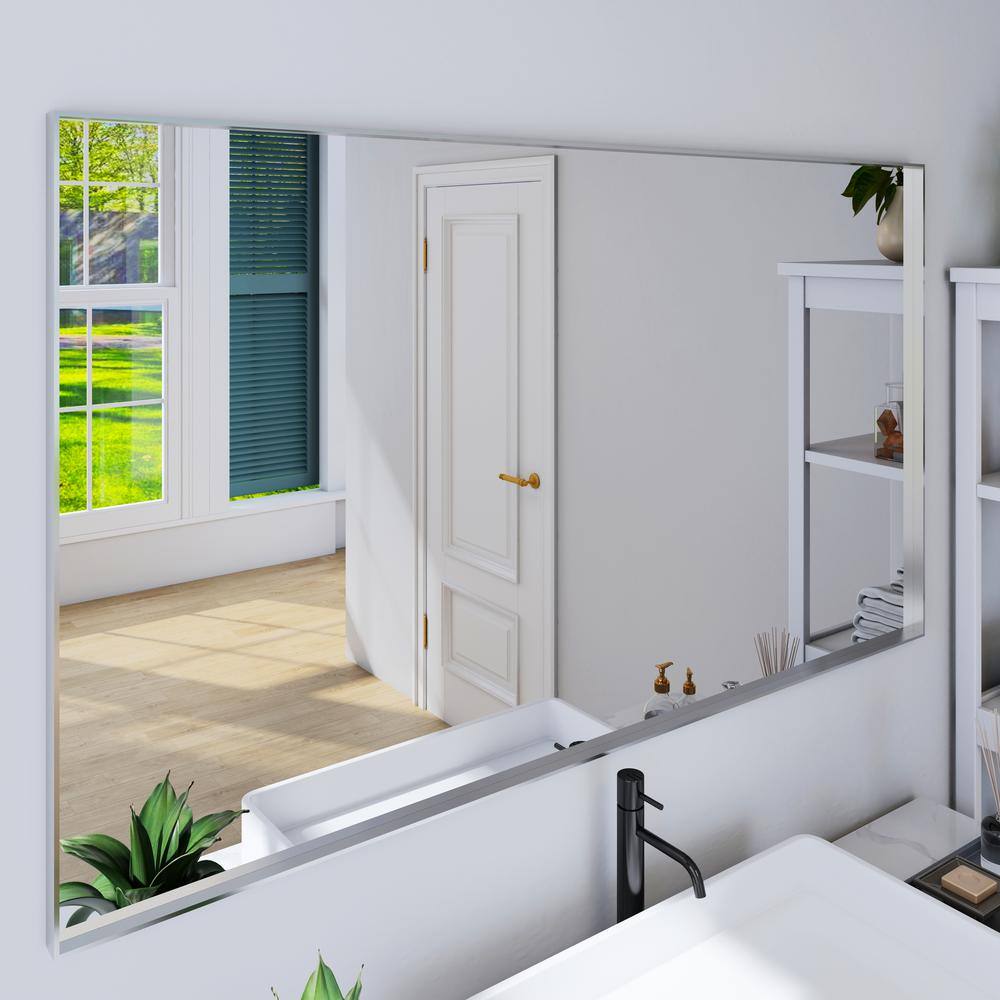 TOOLKISS 55 in. W x 30 in. H Rectangular Aluminum Framed Wall Bathroom ...