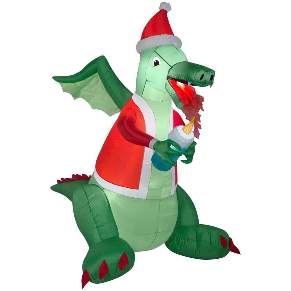 Gemmy 6.75 ft. Dragon Lighting Candle Christmas Inflatable G-39650 ...