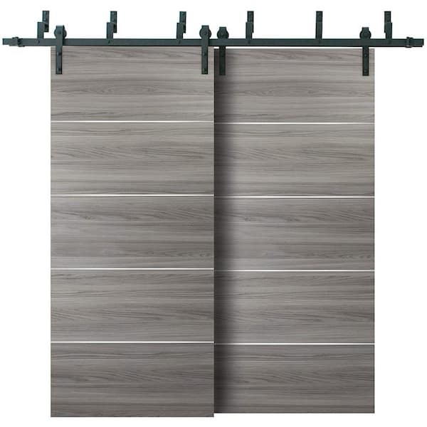 Sartodoors 0020 56 in. x 80 in. Flush Ginger Ash Finished Pine Wood ...