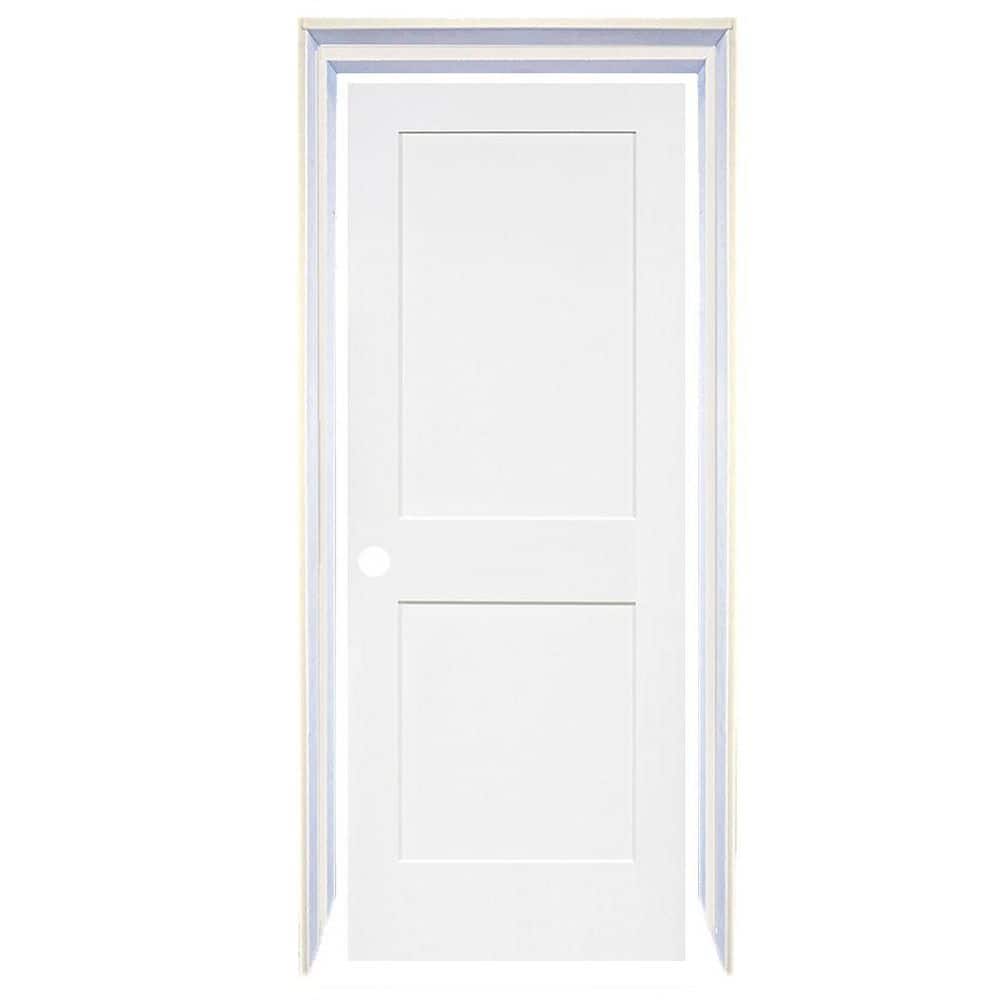 Kimberly Bay 80 in. H x 30 in. W 2-Panel Shaker White Solid Core Wood ...