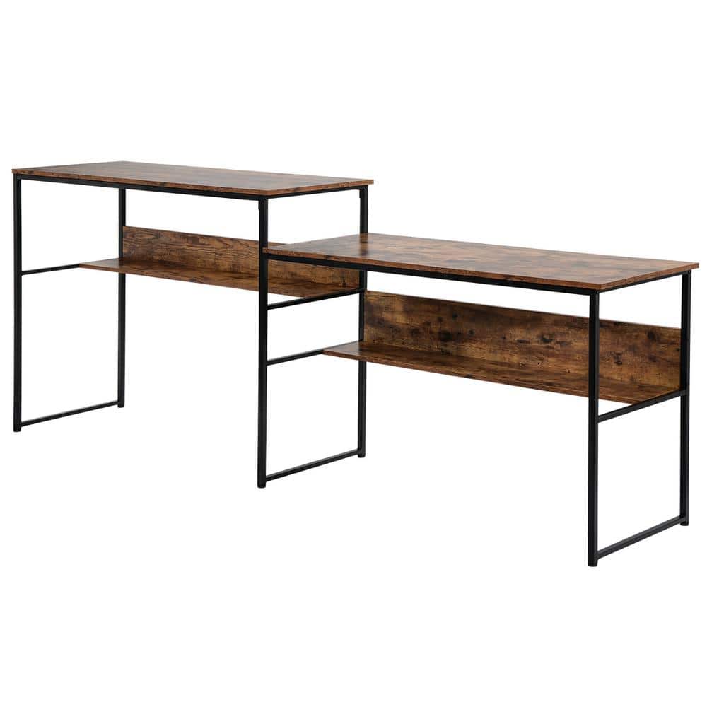 VERYKE 94.4 in. Rectangle Home Office 2 Person Desk Double Workstation ...