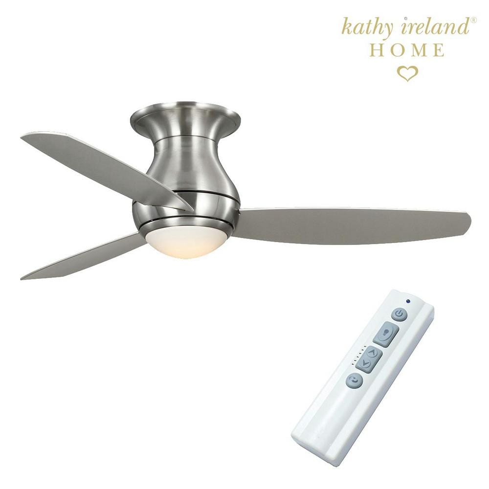 Kathy Ireland Curva Sky 52 in. Indoor Brushed Steel Ceiling Fan with ...