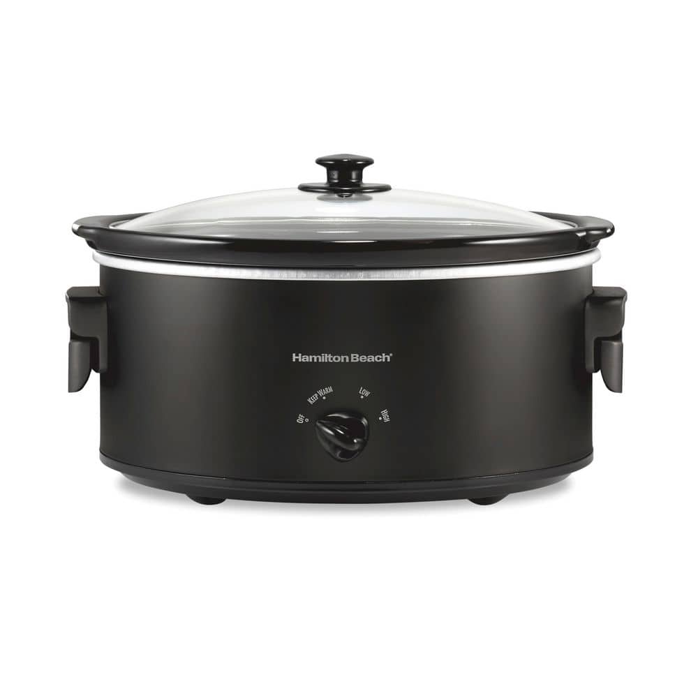 Hamilton Beach 6 qt. Black Slow Cooker with Folding Handles 33664 - The ...
