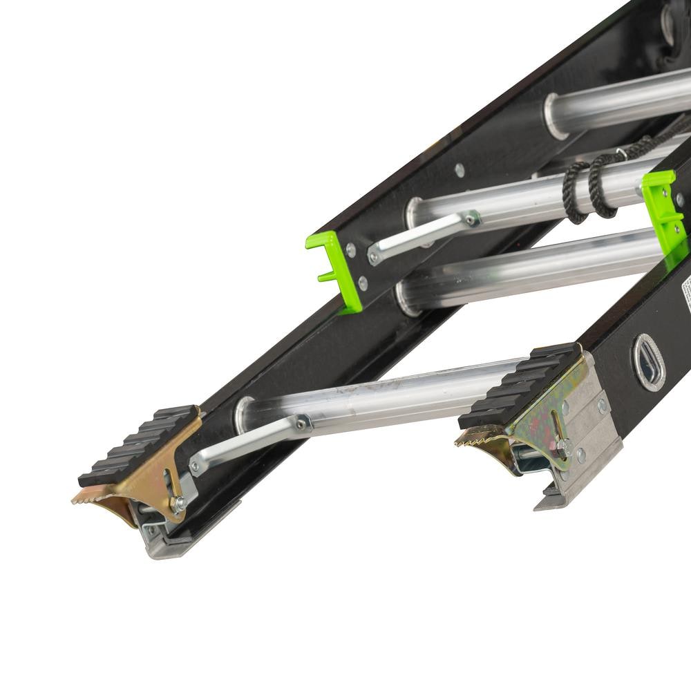 24 ft. Lightweight Fiberglass Extension Ladder (23 ft. Reach) 300 lbs ...