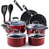 Cook N Home 12-Piece Nonstick Aluminum Stay Cool Handle Cookware Set in ...