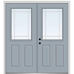 MMI Door 72 in. x 80 in. Prairie Internal Muntins Left-Hand Inswing 1/2 ...