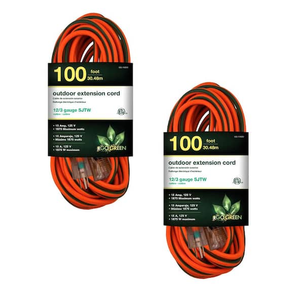 GoGreen Power GoGreen Power (G-14000-2) 100 ft. 12/3 Indoor Heavy Duty ...