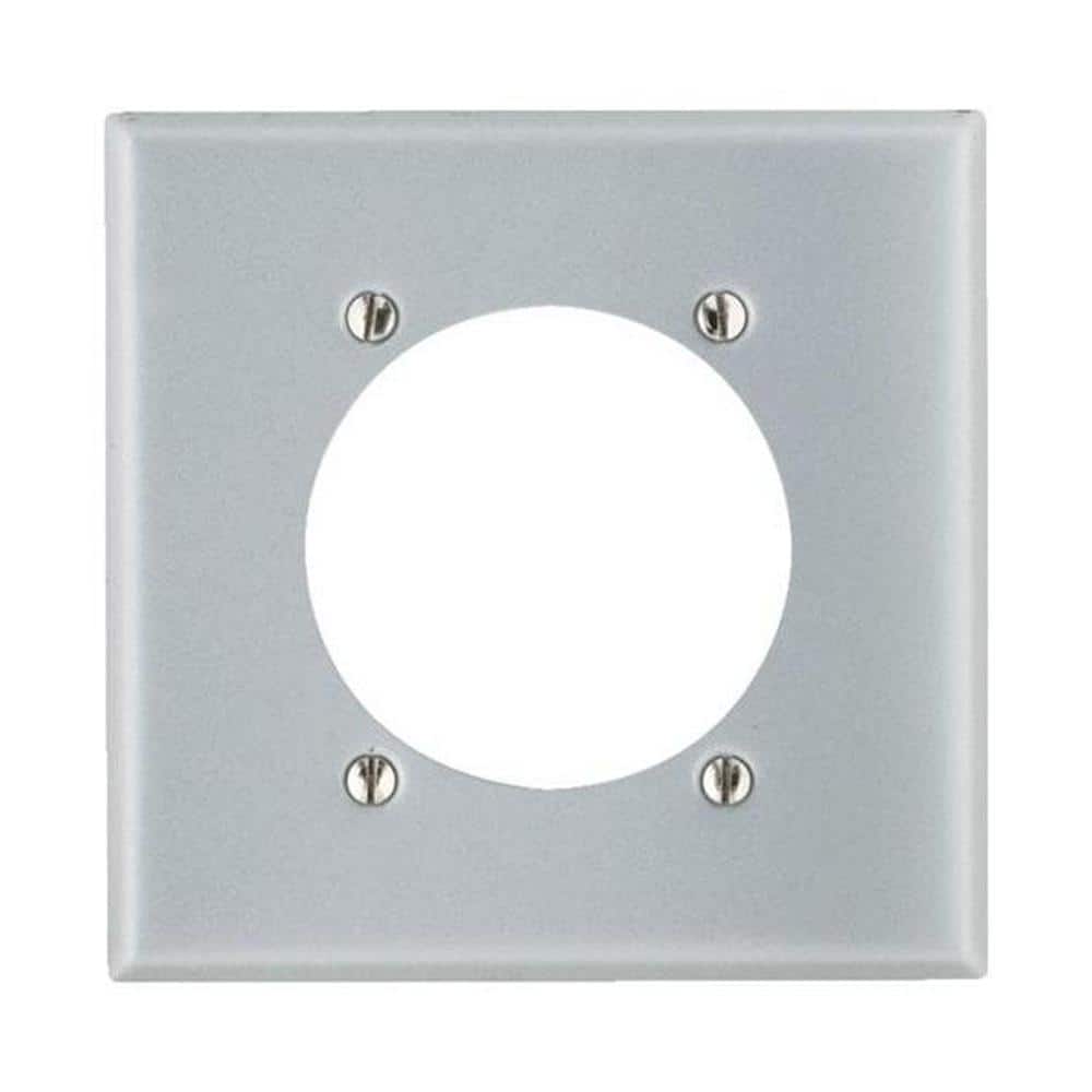 Leviton Gray 2-Gang Single Outlet Wall Plate (1-Pack) 4934 - The Home Depot