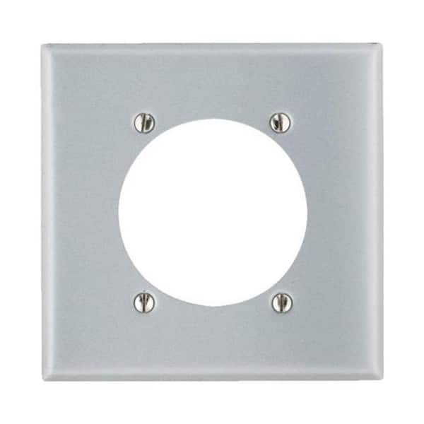 Leviton Gray 2-Gang Single Outlet Wall Plate (1-Pack) 4934 - The Home Depot