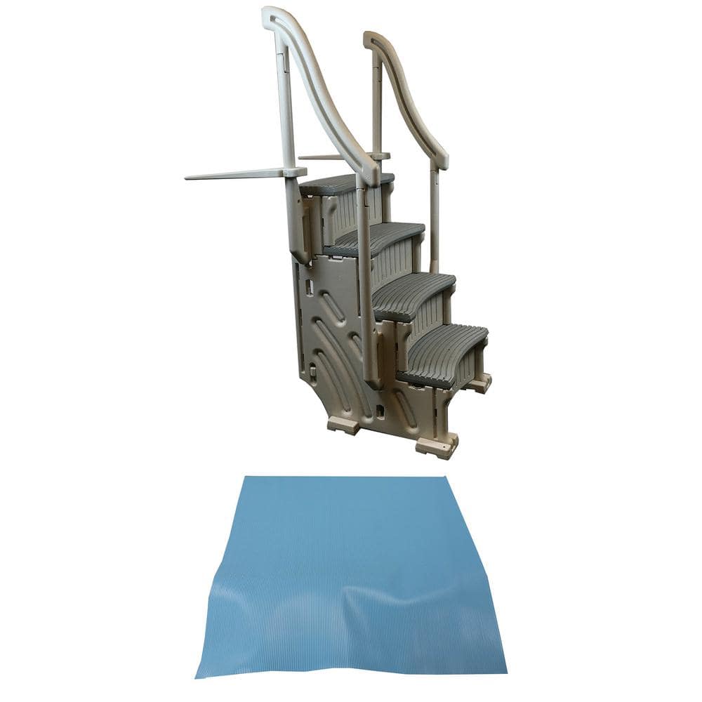 Confer Plastics 4-Step Grand Entry Steps Plus Mat Pad for Above Ground ...