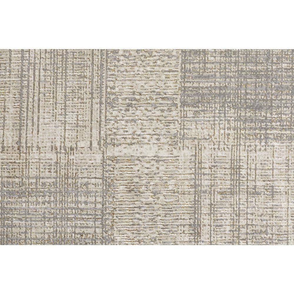 HomeRoots Gray and Ivory Abstract 2 ft. x 8 ft. Runner Rug 2000512963 ...