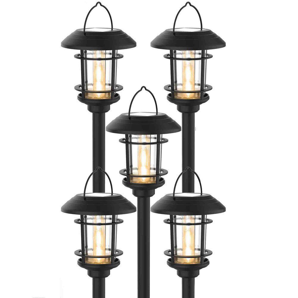 FAWEY TRED INC 6-Pack Solar LED Pathway and Hanging Lantern Lights ...