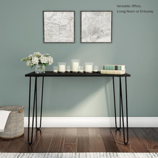 19.5 in. Black Computer Desk with Hairpin Legs
