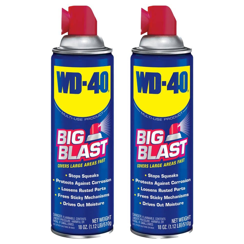 WD-40 18 oz. Big Blast, Multi Purpose Lubricant Spray (2-Pack) 612090 ...