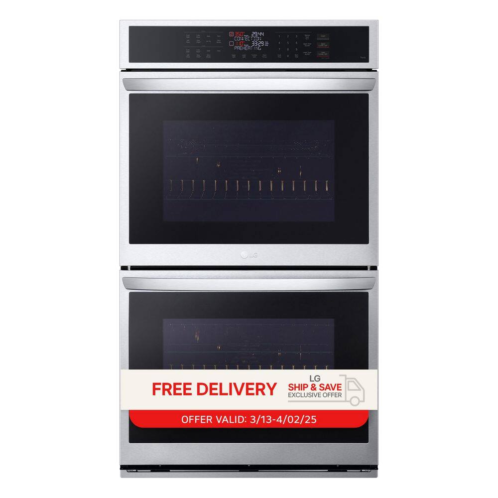 LG 9.4 cu. ft. Smart Double Wall Oven with Fan Convection, Air Fry in ...