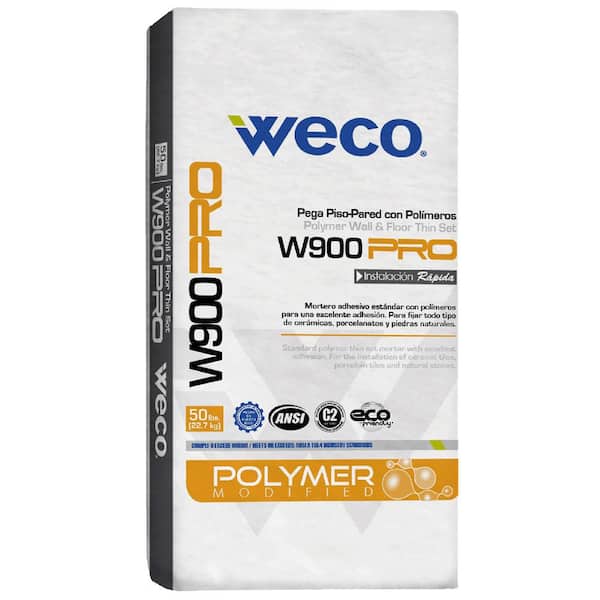 WECO W-900 Pro 50 lb. White Polymer Wall and Floor Thin Set WE0810457 ...