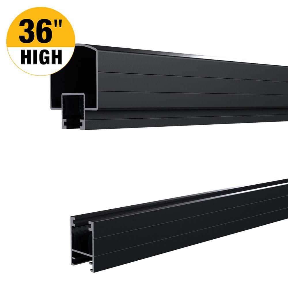 PEAK Aluminum Railing 6 ft. Matte Black Aluminum Deck Railing Hand and ...