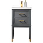 Urban Furnishing Clara 20 in. W x 15.7 in. D Bath Vanity in Gray with ...