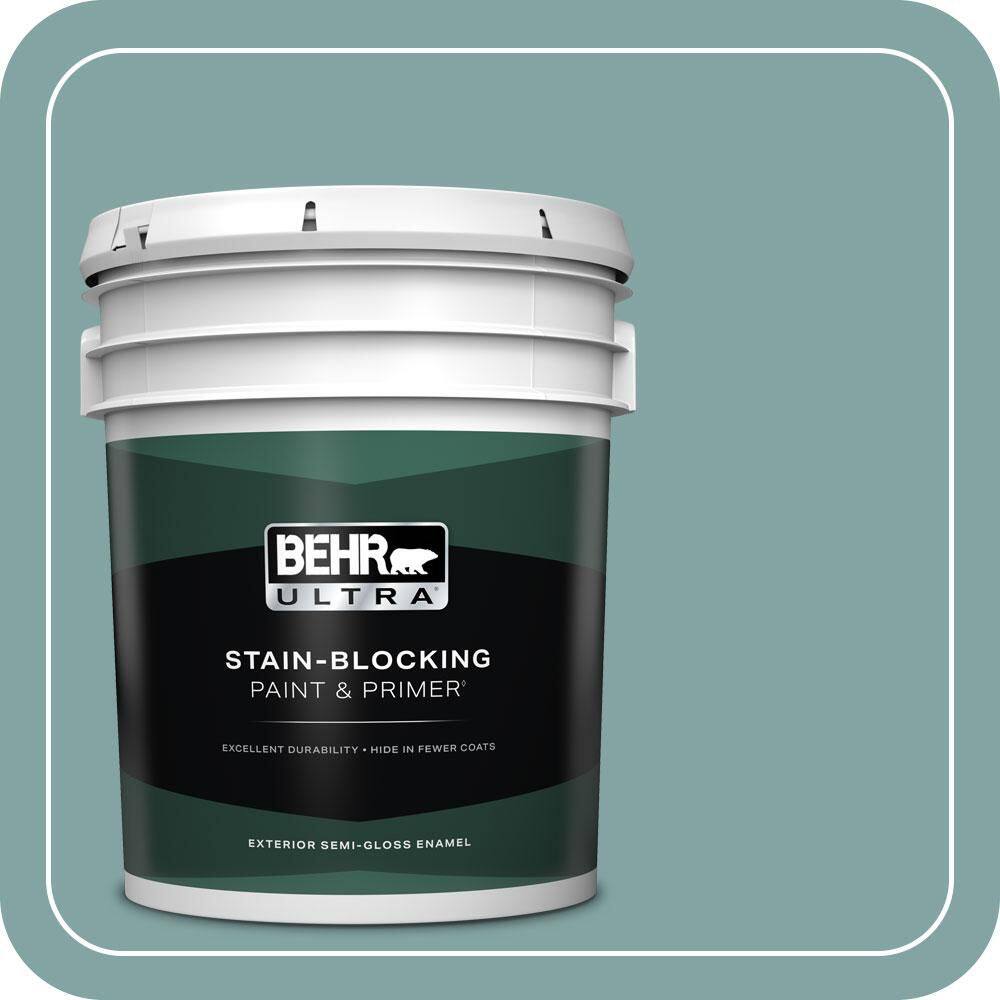 BEHR ULTRA 5 gal. #MQ6-07 Schooner Semi-Gloss Enamel Exterior Paint ...
