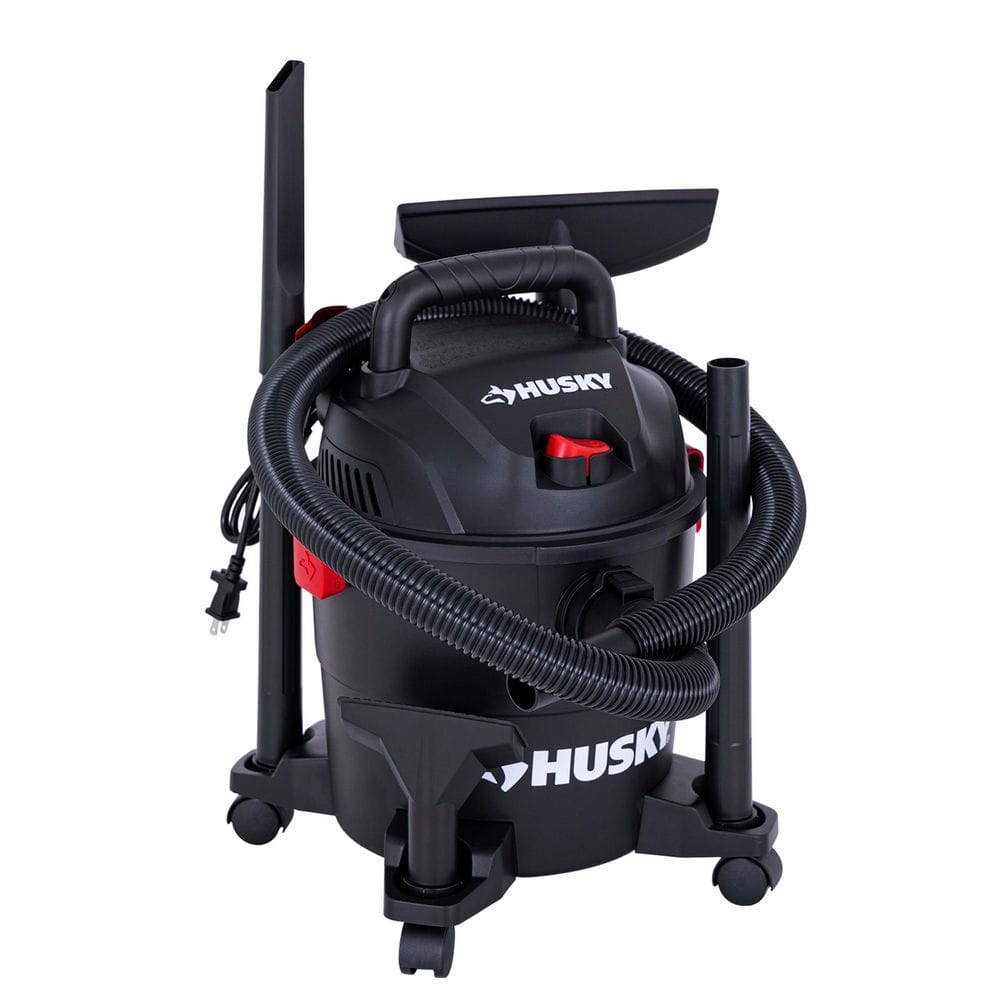 Husky 4 Gallon 3.0 Peak HP Wet Dry Vac Shop Vacuum with Locking Hose ...