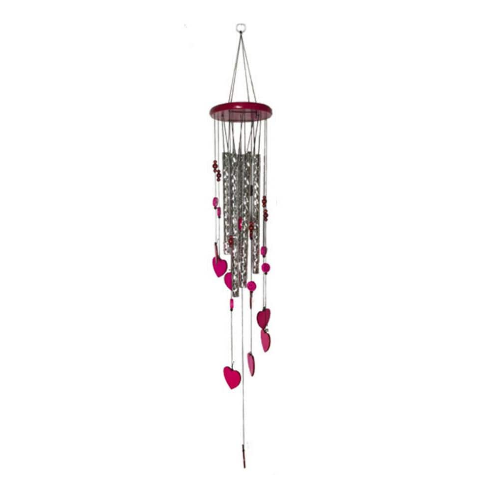 Mr. Garden 38 in. Red Purple Love Wind Chime Metal Tubes HDLWCR - The ...