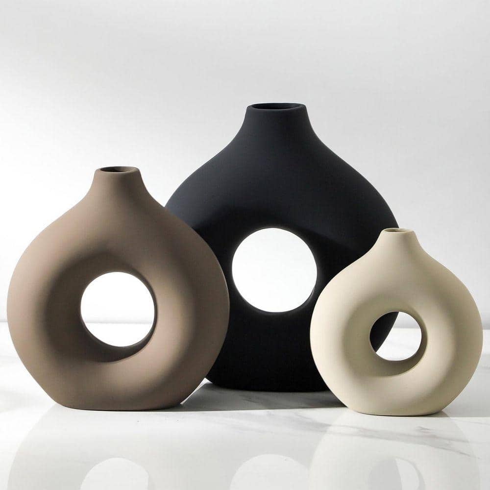 Angel Sar 3 Pcs 8.3 in. Pitcher Classic Ceramic Vase Home Table Decor ...