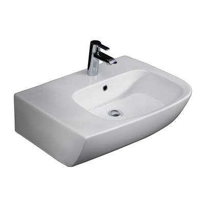 Barclay Products Elena 600 Pedestal Combo Bathroom Sink in White 3-151WH