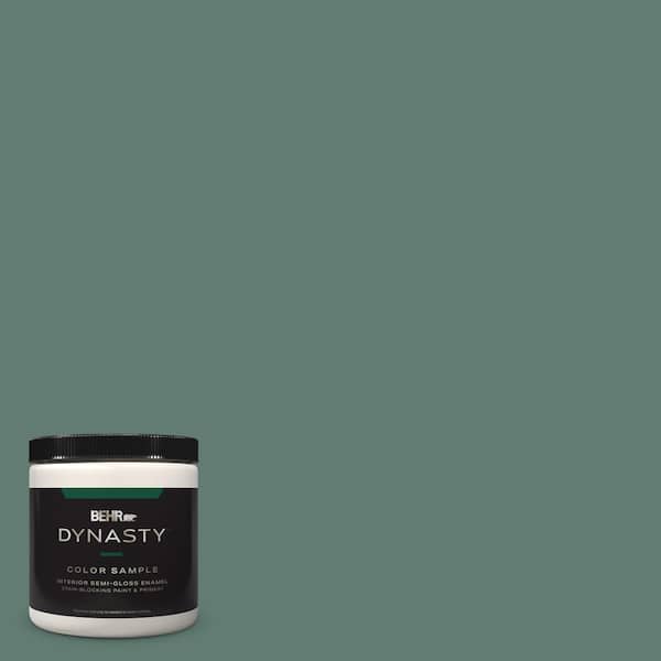 BEHR DYNASTY 8 oz. #S430-6 Forest Edge One-Coat Hide Semi-Gloss Enamel ...