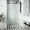 VIGO Elan E-Class 52 to 56 in. W x 76 in. H Frameless Sliding Shower Door in Matte Black with 3/ ...
