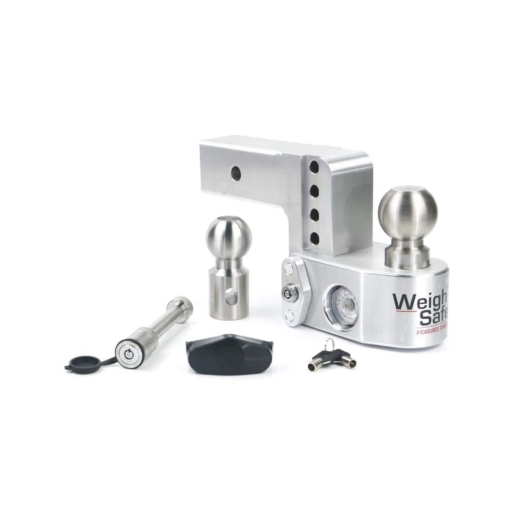 Weigh Safe Aluminum 4" Adjustable Trailer Hitch for 2.5" Receiver w ...