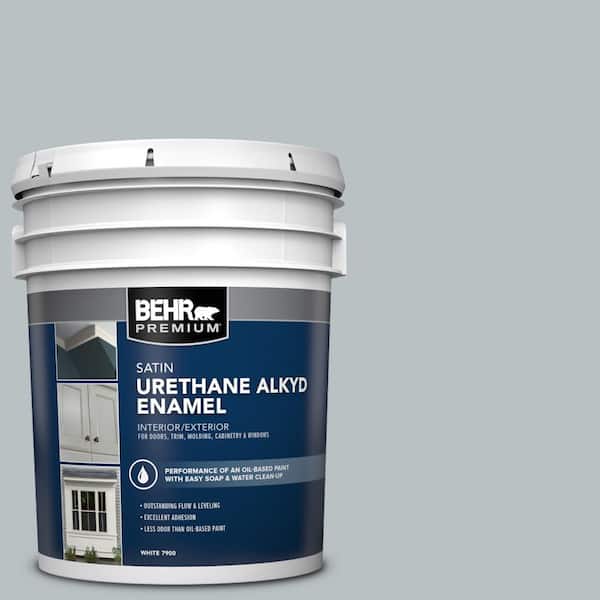 BEHR PREMIUM 5 gal. #MQ5-31 Distant Star Urethane Alkyd Satin Enamel ...