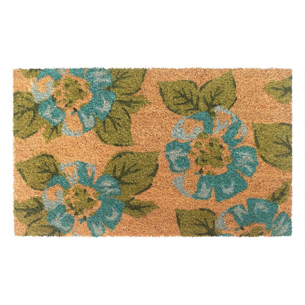 RugSmith Blue Flowers Multi 30in. x 18in. Door Mat DM11167 - The Home Depot