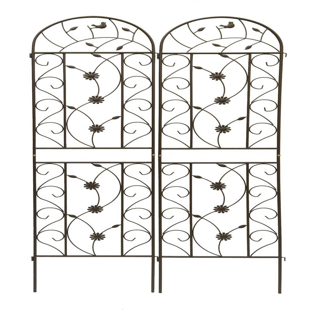 Tunearary Outdoor Garden 86.7 in. Metal Garden Rust Resistant Trellis ...
