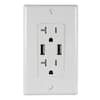 ASI Two 5 Amp USB Two 20 Amp AC Wall Outlet and USB Charging Ports Wall ...