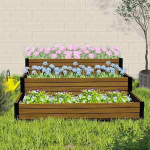 mondaria 31.5 in. x 58 in. Brown Composite Tree Guard Planter Box-Root ...