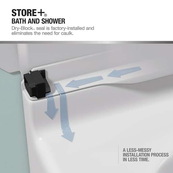 STERLING STORE+ 30 in. x 60 in. Single Threshold Left-Hand Shower Base ...