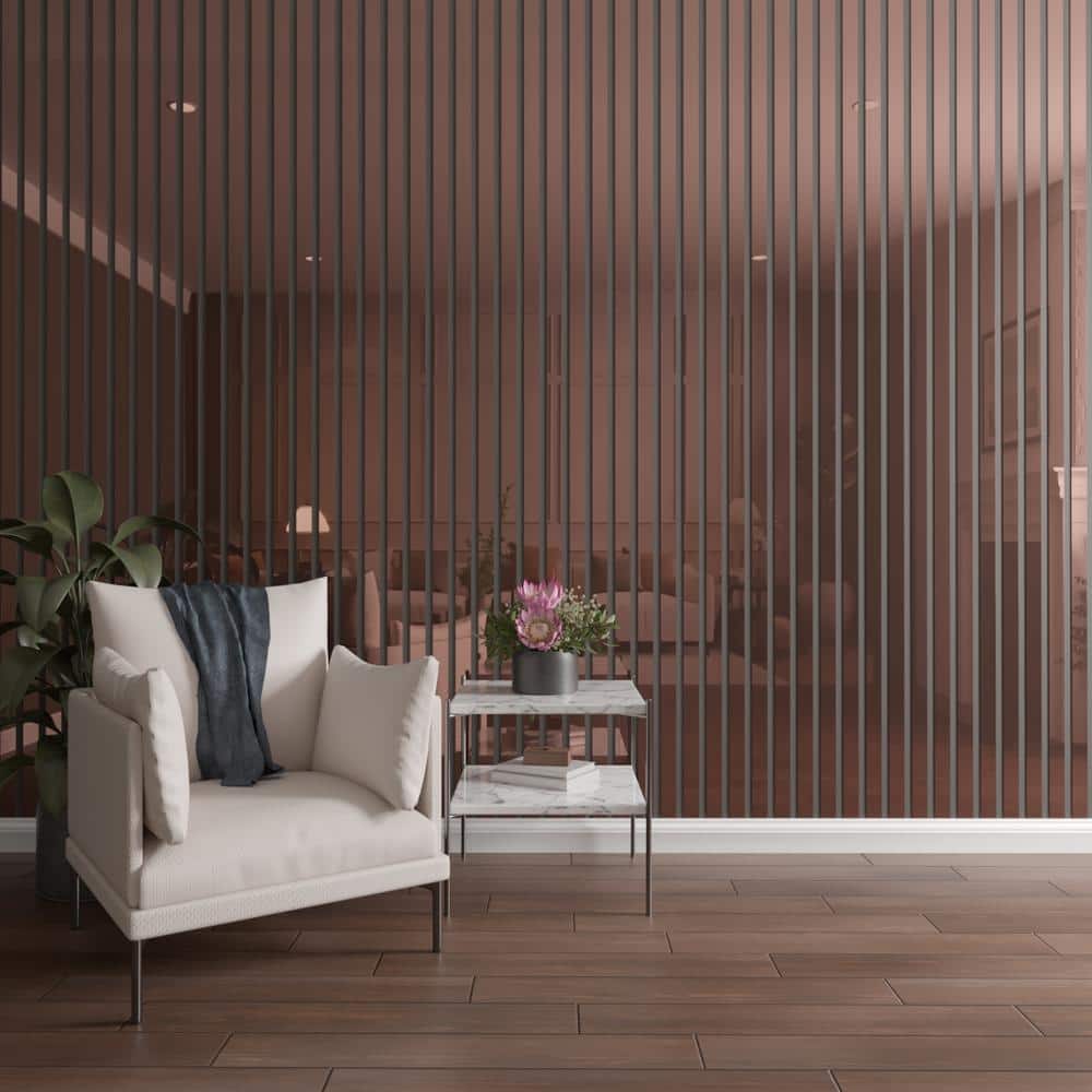 Ekena Millwork Adjustable Slat Wall 1/8 in. T x 2 ft. W x 4 ft. L Rose ...