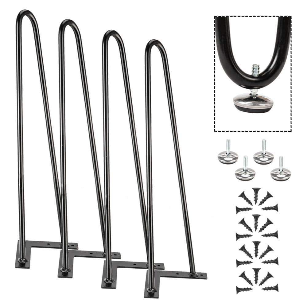 Karl home 16 in. Height DIY Rectangle Black Metal Dining Table Feets ...