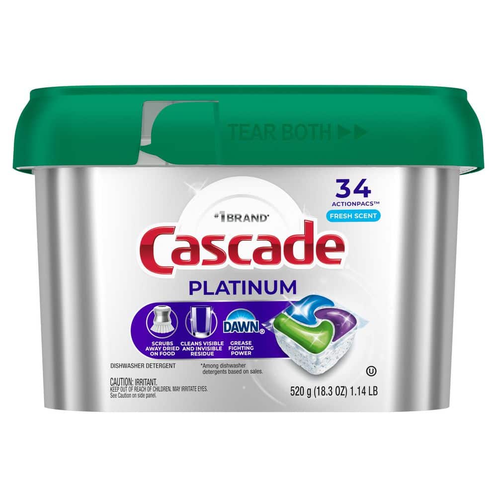 Cascade Platinum ActionPacs with Dawn Fresh Scent Dishwashing Machine ...