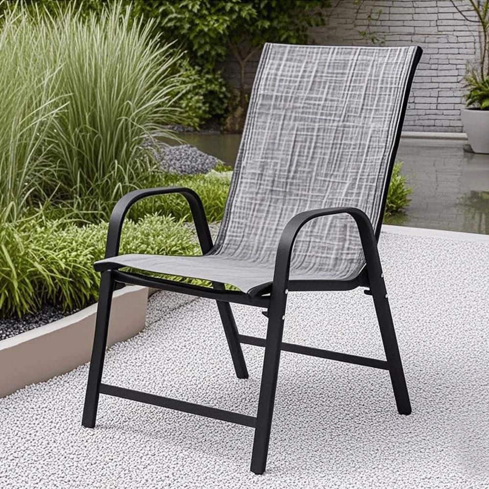 4-Pieces Patio Chairs, Outdoor Camping Chairs Garden Chairs with ...