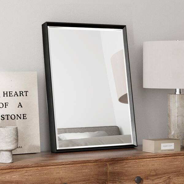 QueenFun 16 in. W x 24 in. H Rectangular Framed Aluminum Beveled Edge ...